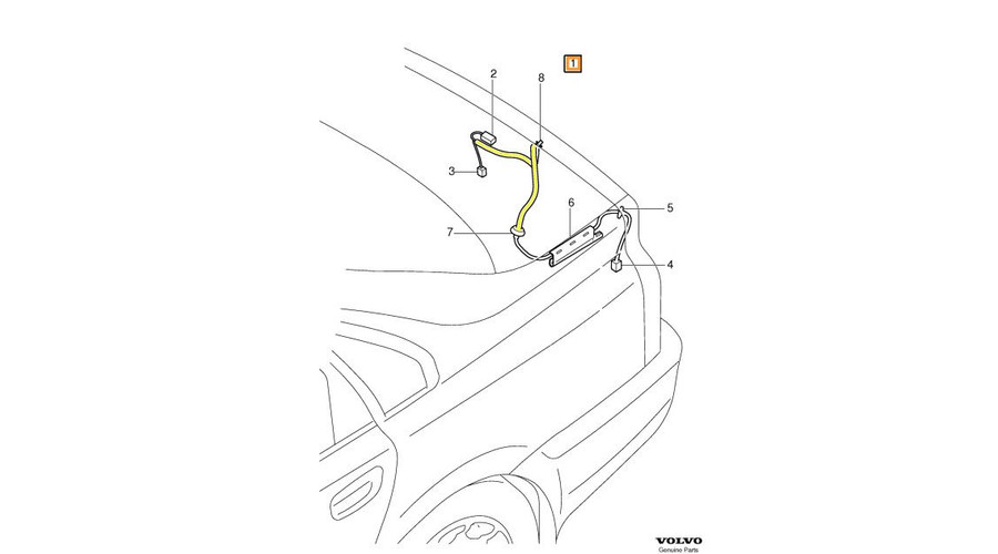 VOLVO ALKATRÉSZ: Kábelköteg, csomagtér ajtóhoz - 30786217